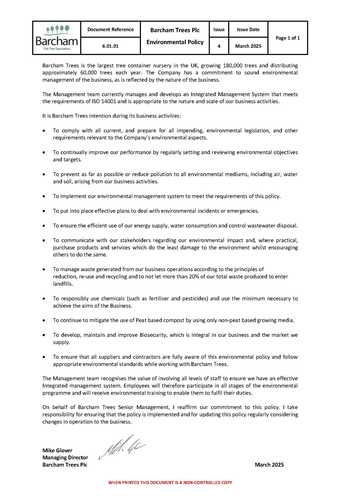 Environmental policy - Barcham Trees